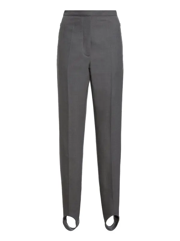 Dries Van Noten Pandora Stirrup Stretch-wool Pants - Grey