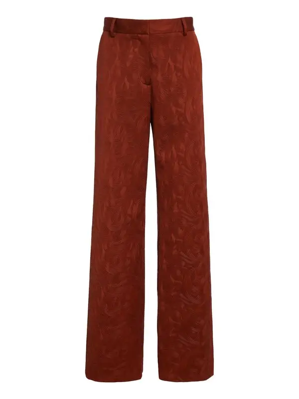 Dries Van Noten Paxy Embossed Straight-leg Trousers - Red