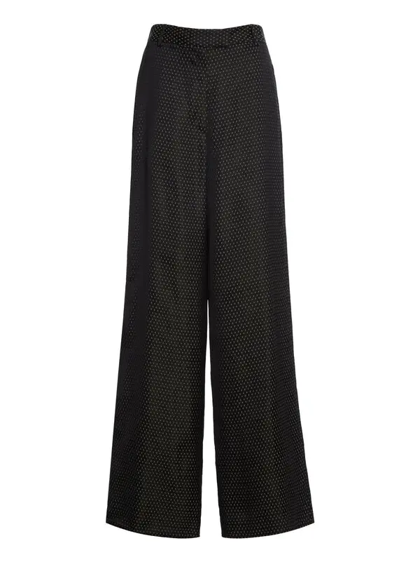 Dries Van Noten Penn Diamond-motif Jacquard Wide-leg Pants - Black