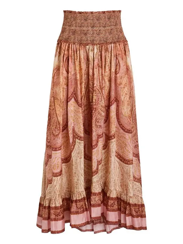 Zimmermann Patterned Silk Maxi Skirt - Multicoloured 1