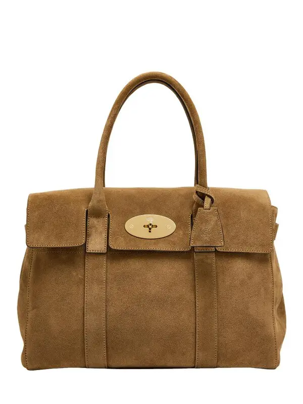 Mulberry Bayswater Small Suede Shoulder Bag - Sand