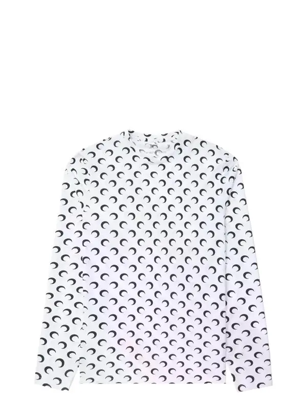 MARINE SERRE Regenerated Moon-print Long-sleeve T-shirt - White