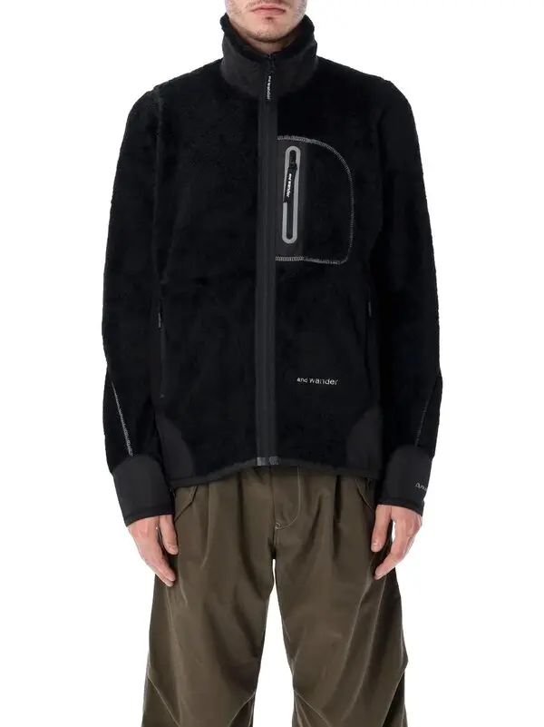 AND WANDER 18 High Loft Fleece Jacket - Black