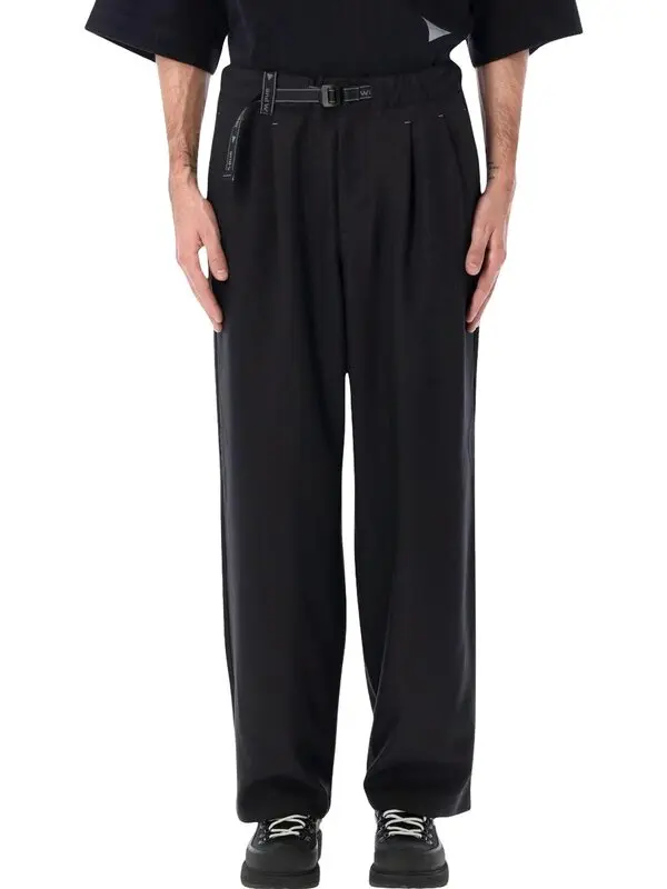 AND WANDER Pe Melange Twill Wide Pants - Black
