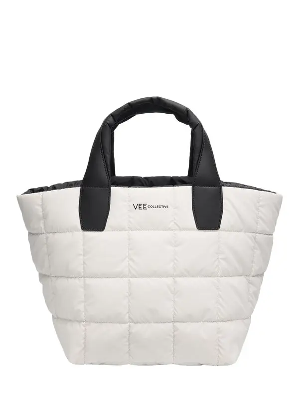 VEECOLLECTIVE Porter Quilted Tote Bag - Whisper Wh