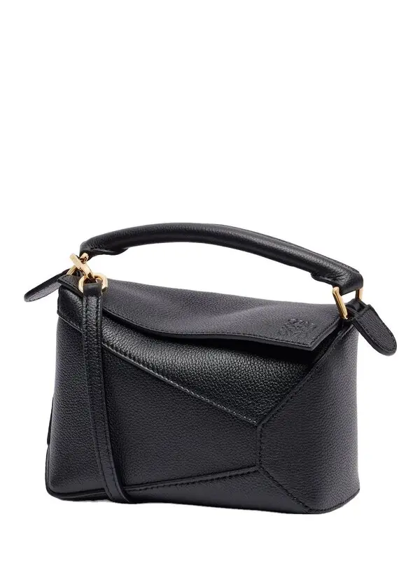 Loewe Puzzle Edge Mini Leather Tote - Black