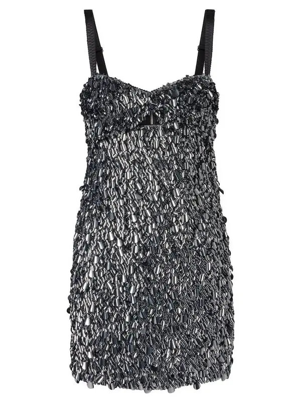 Dolce & Gabbana Sequined Minidress - Silver
