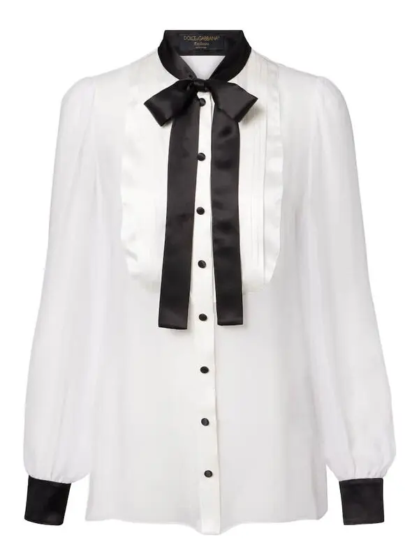 Dolce & Gabbana Sheer Silk Blouse - White