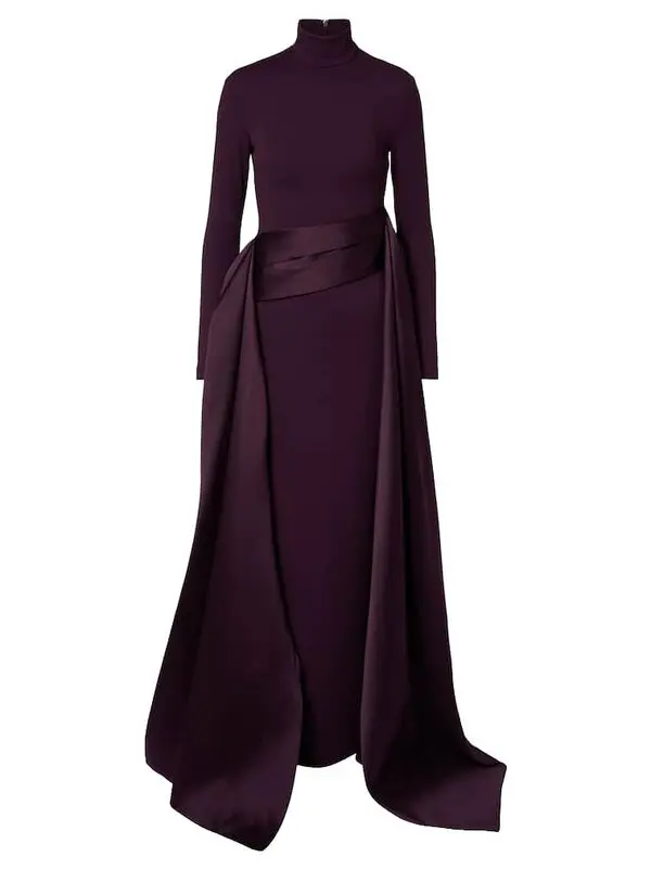 Solace London Olivia Draped Gown - Purple