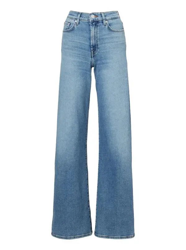 7 For All Mankind Lotta High-rise Wide-leg Jeans - Blue