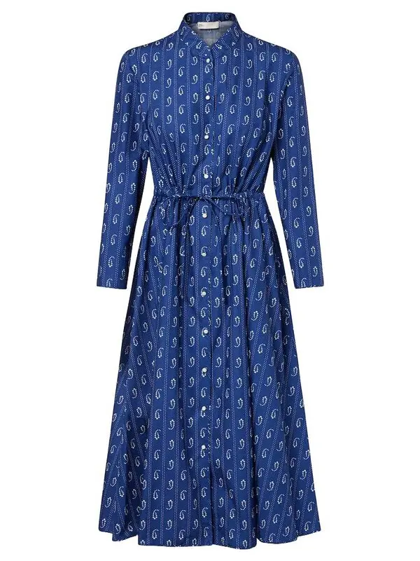 Tory Burch Printed Cotton Shirt Dress - Blue