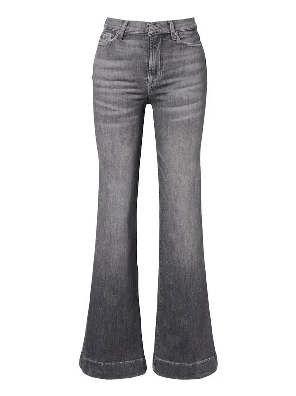 7 For All Mankind Modern Dojo High-rise Flared Jeans - Grey