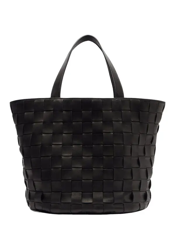 THE ROW Sisal Woven Leather Tote - Black