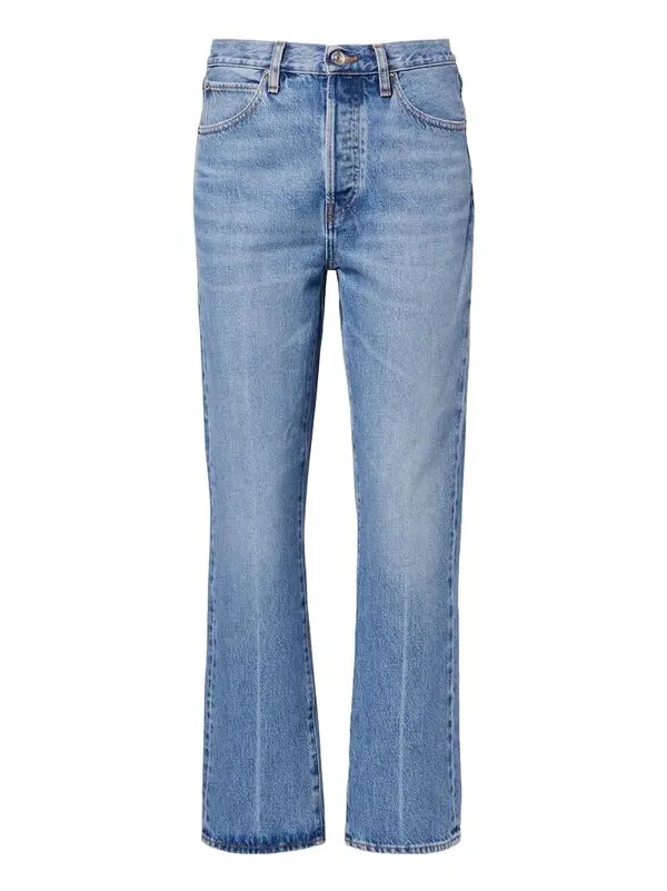 FRAME Vertical Crop Straight Jeans - Blue