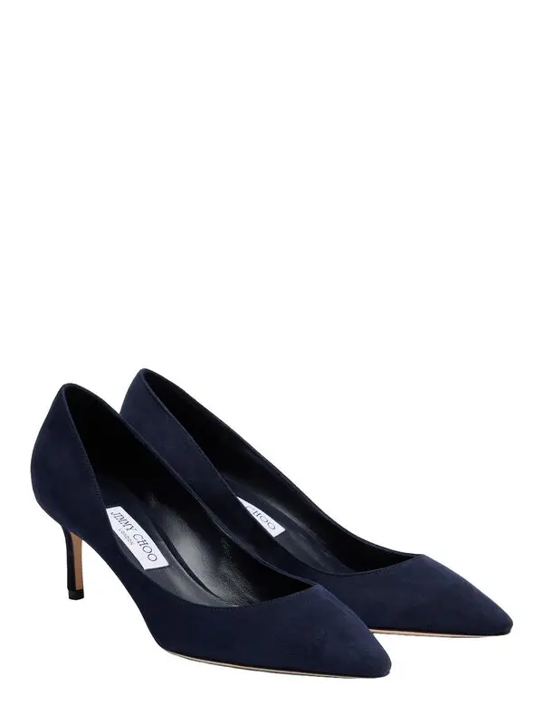 JIMMY CHOO Romy 60 Suede Pointed Toe Pumps - Blue