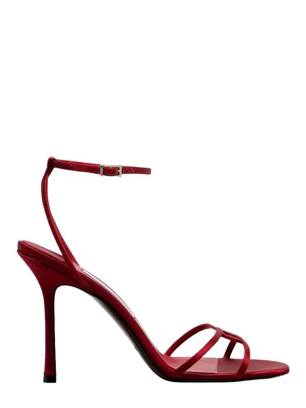 JIMMY CHOO Leo 100 Satin Sandals - Red