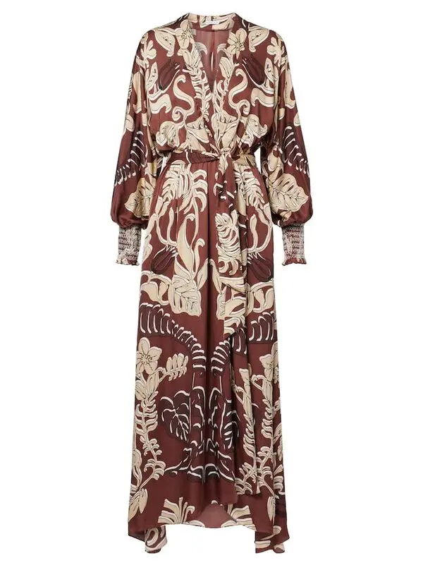 Poupette St Barth Kristen Printed Maxi Dress - Brown
