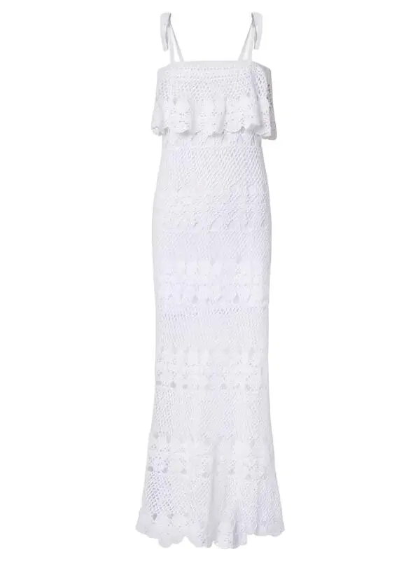 Anna Kosturova Marianne Crochet Cotton Maxi Dress - White