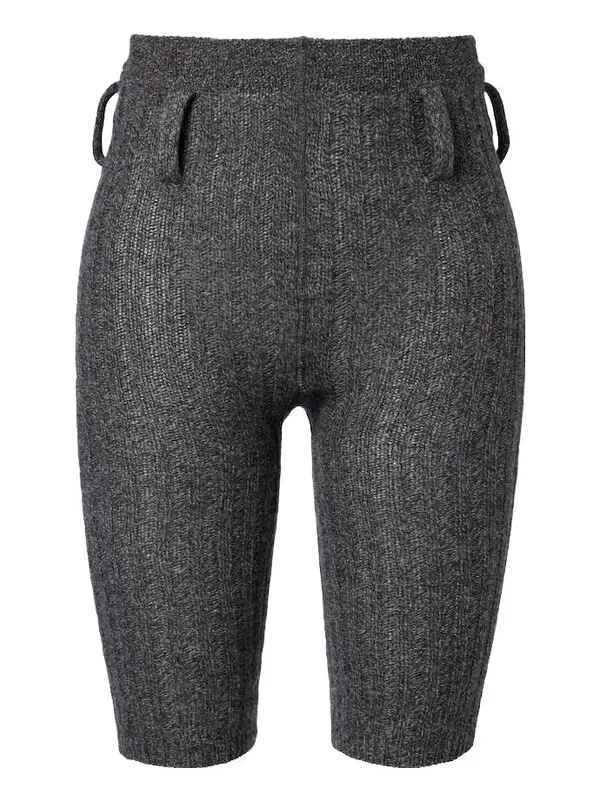 Prada Knitted Wool And Cashmere Shorts - Grey