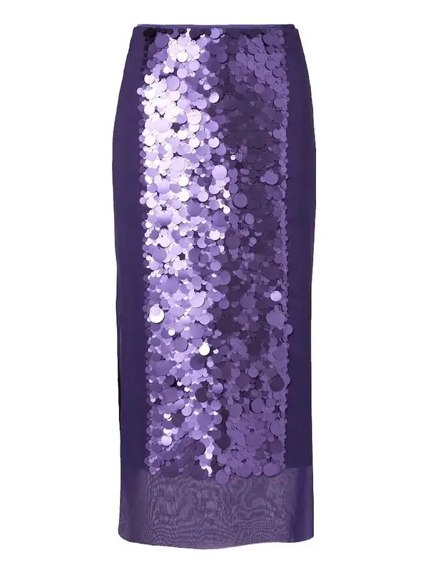 JOSEPH Cambo Sequined Midi Skirt - Purple