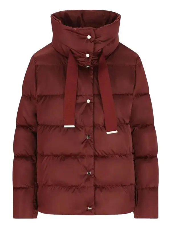 Herno Shiny Satin Cape Down Jacket - Red