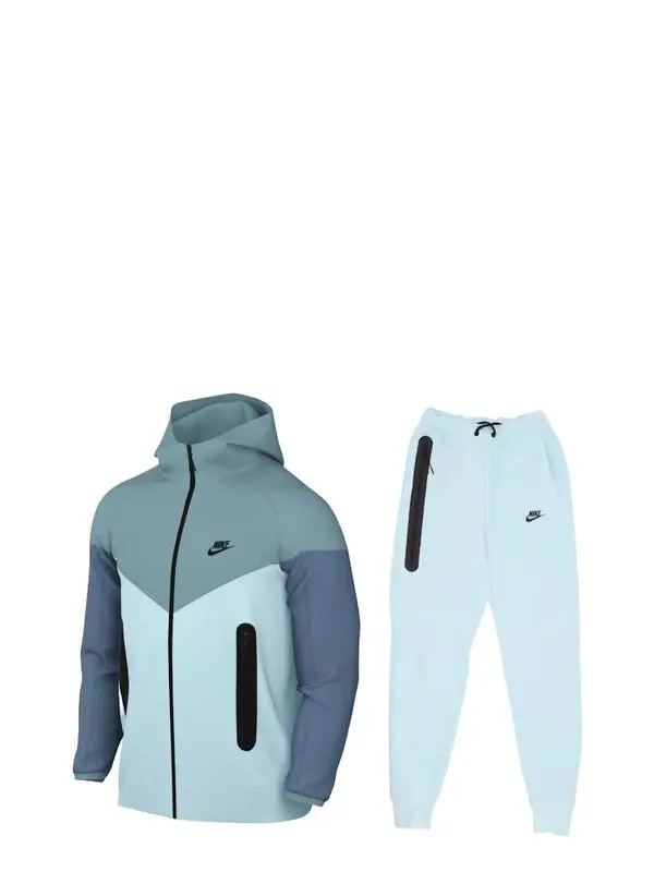 Nike Sportswear Tech Fleece Full-zip Hoodie & Joggers Set - Glacier Blue/black