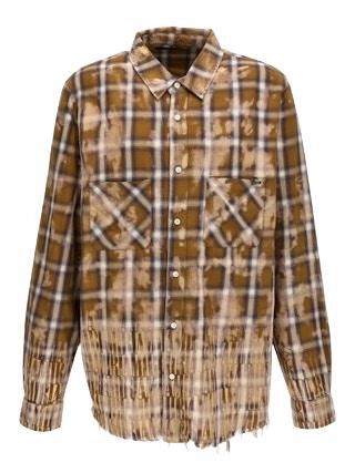 Amiri Bleached Long Sleeve Shirt - Brown
