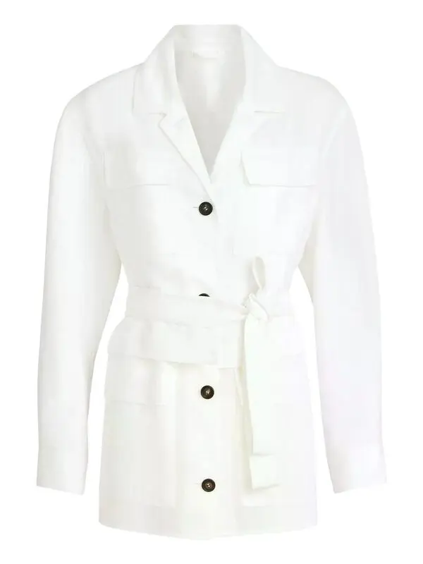 Brunello Cucinelli Belted Pocket Jacket - White