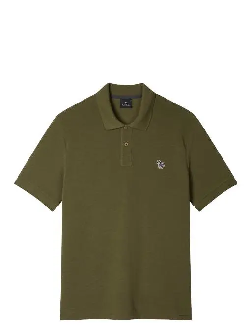 Paul Smith Khaki Organic Cotton Zebra Polo Shirt - Green