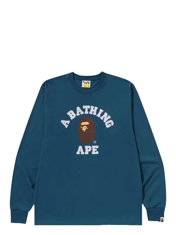 A BATHING APE College Long-sleeve Tee - Blue