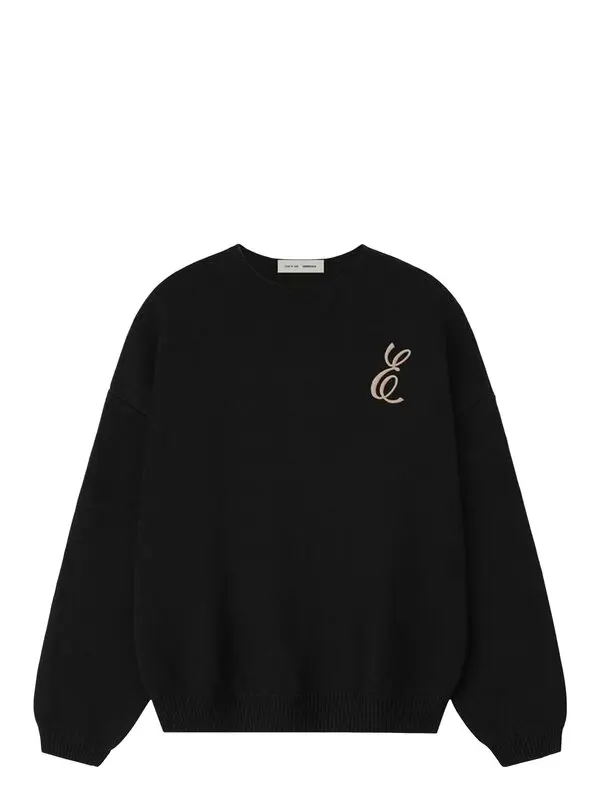 Fear Of God Waffle Crewneck Sweater - Black