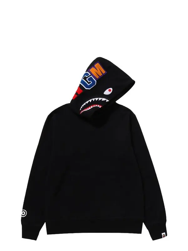 A BATHING APE Hooded Shark Pullover - Black