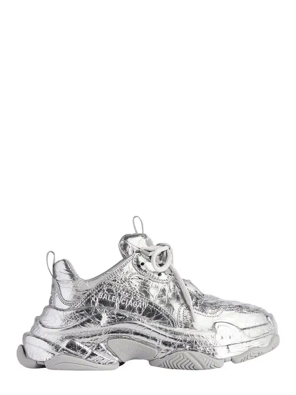 Balenciaga Triple S Metallic Arena Sneaker - Silver