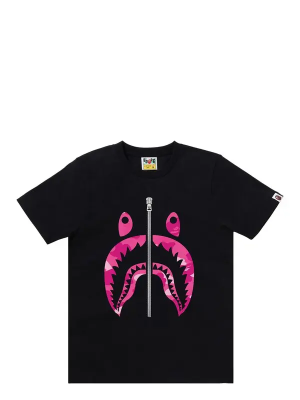 A BATHING APE Color Camo Shark Tee - Black
