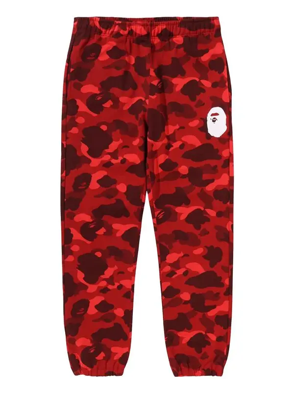 A BATHING APE Color Camo Sweatpants - Red
