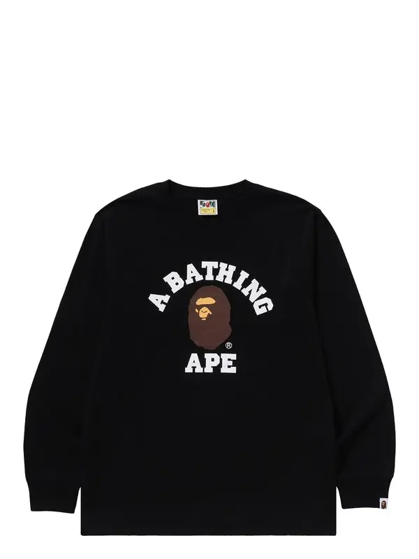 A BATHING APE College Long-sleeve Tee - Black