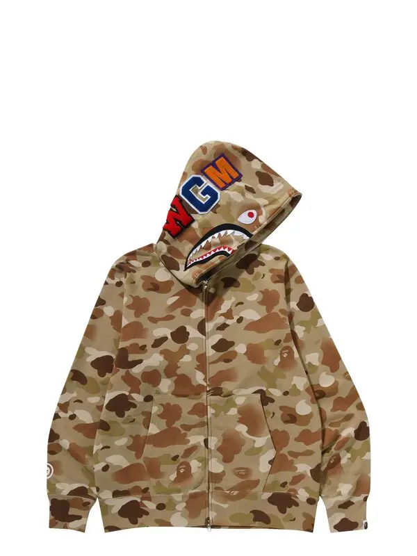 A BATHING APE Gradation Camo Shark Full Zip Hoodie - Tan
