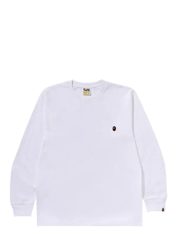 A BATHING APE One Point Long-sleeve Tee - White