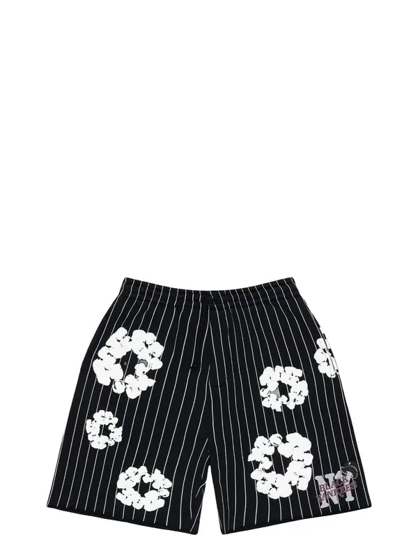 DENIM TEARS Pinstripe Wreath Sweatshorts - Black