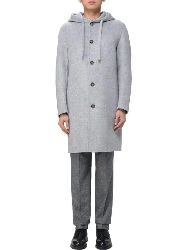 LARDINI Hooded Coat - Pearl