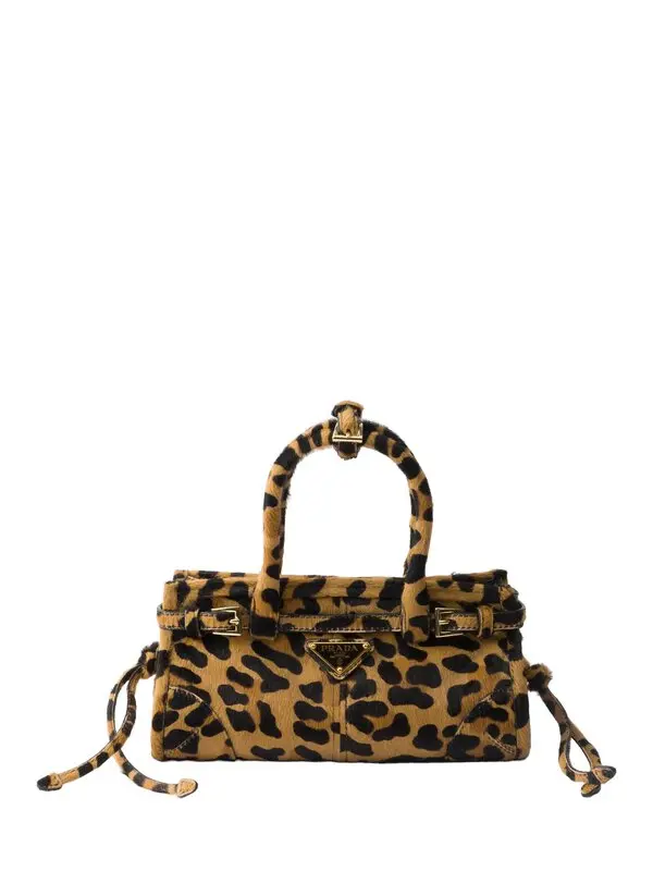 Prada Bonnie Mini Printed Leather Handbag - Neutral