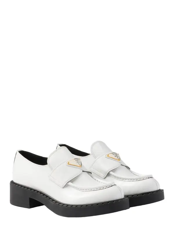 Prada Patent Leather Loafers - White