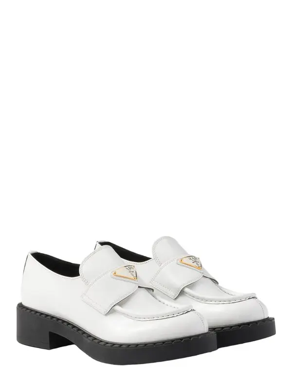 Prada Patent Leather Loafers - White