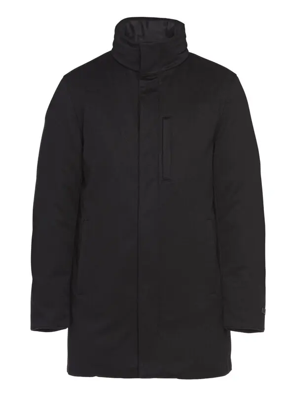 Prada Long Cashmere Puffer Jacket - Black