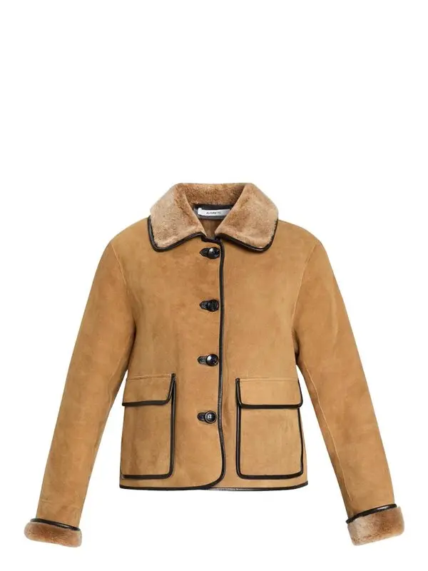 Fleurette Shearling Barn Jacket - Saddle