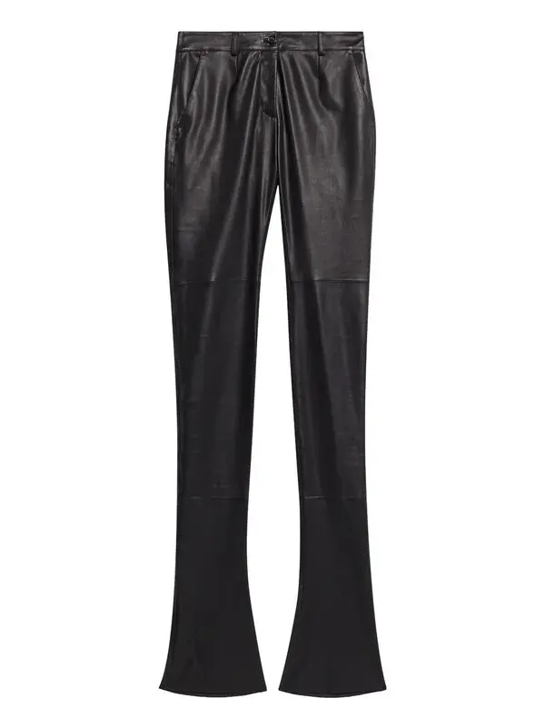 Dolce & Gabbana Elongated Skinny-leg Leather Pants - Black