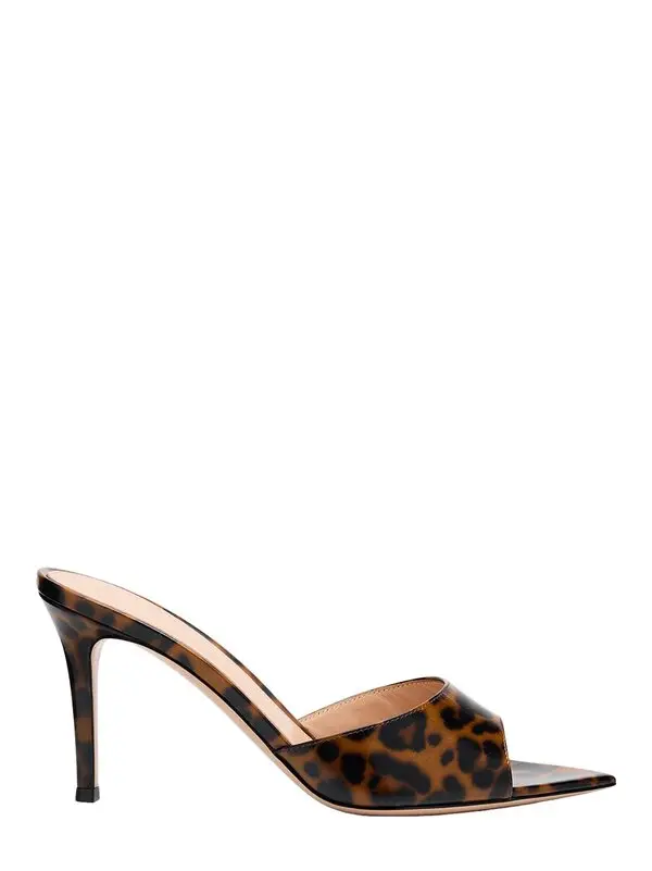 GIANVITO ROSSI Elle Leopard Patent Leather Mule Pumps - Leopard Pr