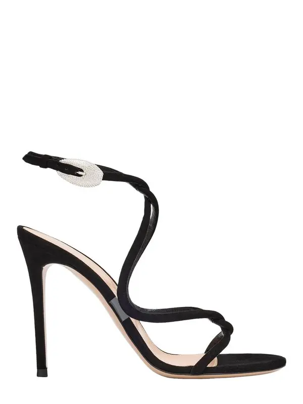 GIANVITO ROSSI Jungle Mamba Ankle-strap Sandals - Black/tras