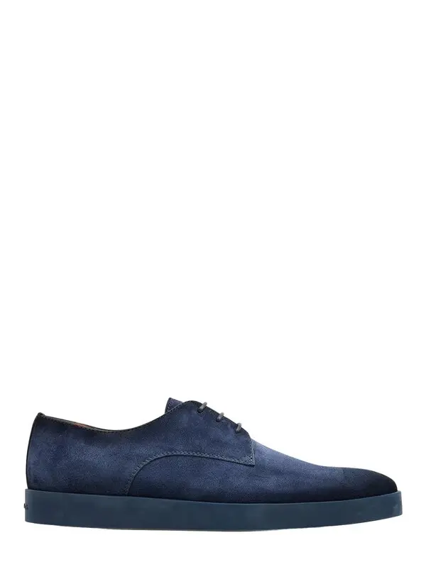 Santoni Dilate-b Suede Derby Shoes - Blue