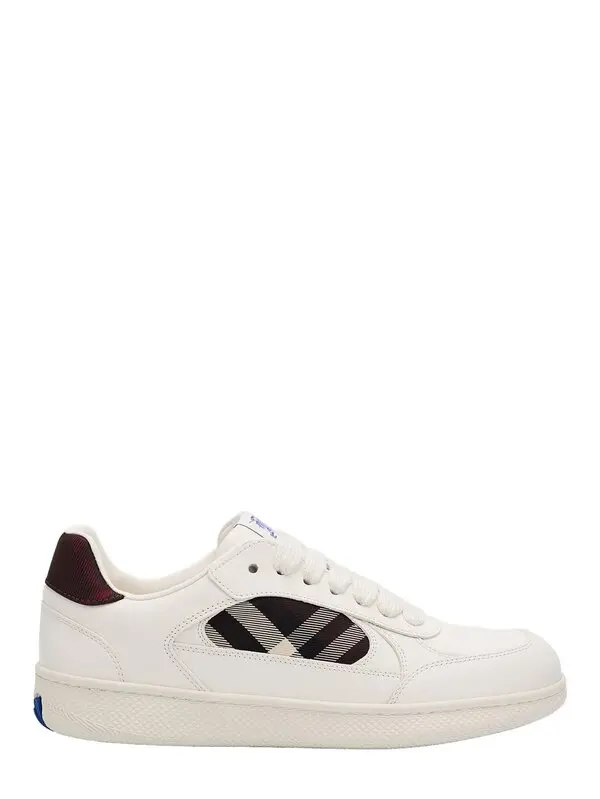 Burberry Leather And Check Low-top Terrace Sneakers - Cottonmah